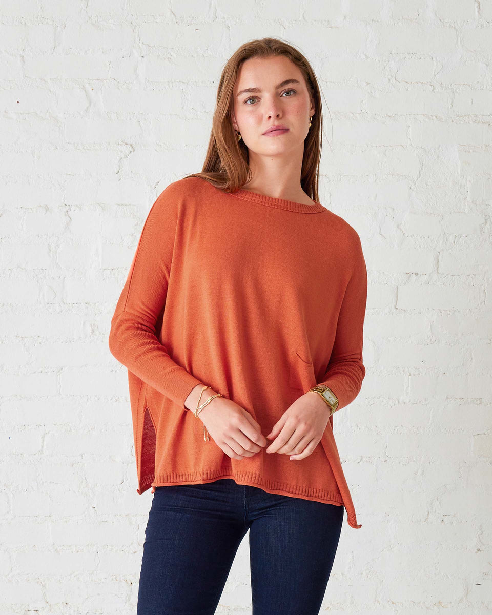 Petite Catalina Crewneck Sweater | Burnt Orange – Door County Nature Works